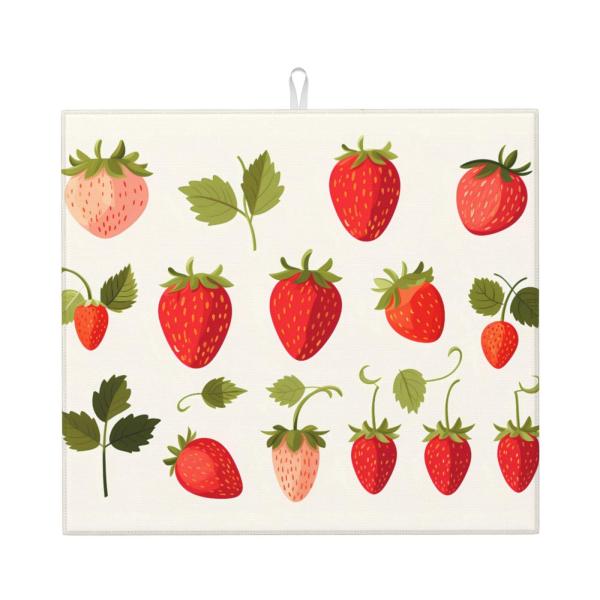 商品名:  Phayah Strawberries In Different Shapes Drying Mats For Kitchen Counter 16〓―18 In Microfiber Drying Mat Kitchen Ac...
