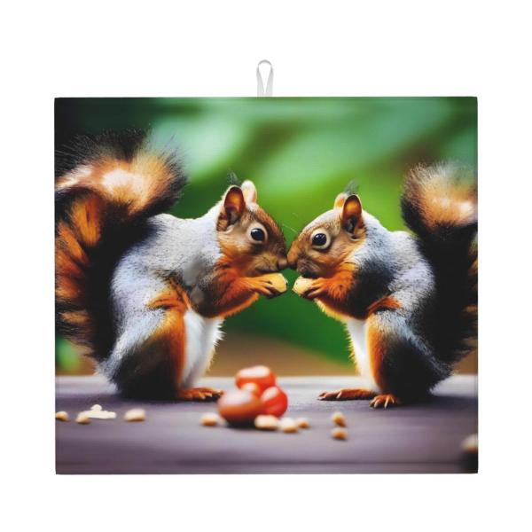 商品名:  Phayah Two Squirrels Eating Drying Mats For Kitchen Counter 16〓―18 In Microfiber Drying Mat Kitchen Accessories Di...