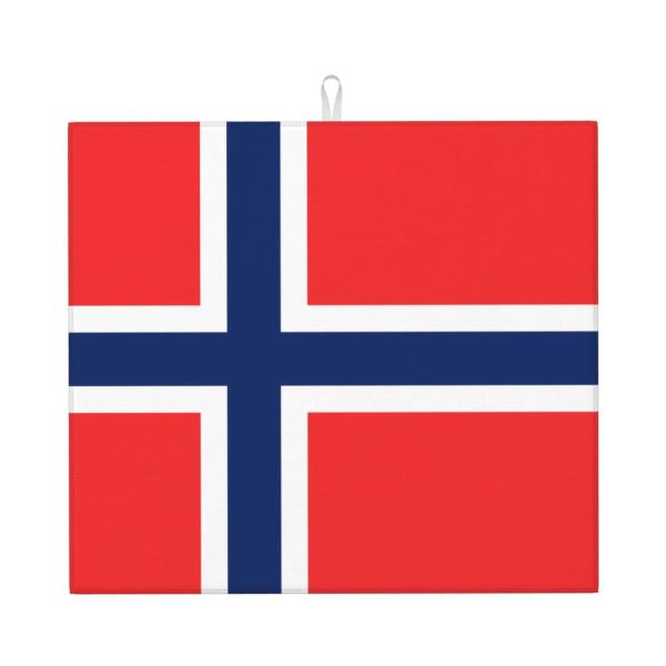 商品名:  Phayah Norwegian Flag Pattern Dish Drying Mat For Kitchen Counter Absorbent, Aesthetics Kitchen Decor 18"X16"ブランド:...