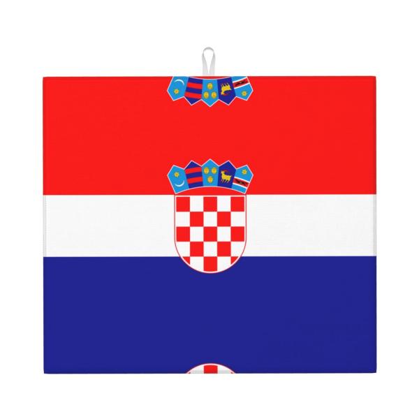 商品名:  Poezjzw Republic Of Croatia Flag Printed Dish Drying Mats Counter Absorbent Reversible Kitchen Countertop Protecto...