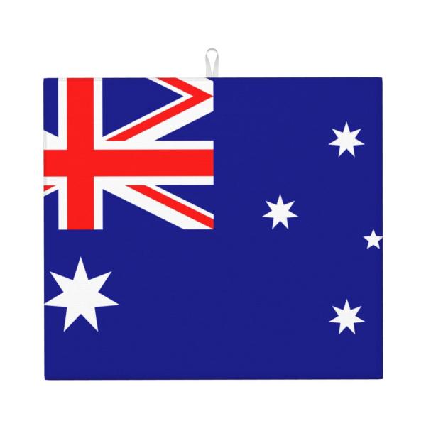 商品名:  Phayah Australian Flag Pattern Dish Drying Mat For Kitchen Counter Absorbent, Aesthetics Kitchen Decor 18"X16"ブランド...