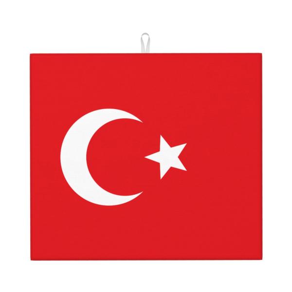 商品名:  Phayah Flag Of Turkey Pattern Dish Drying Mat For Kitchen Counter Absorbent, Aesthetics Kitchen Decor 18"X16"ブランド:...