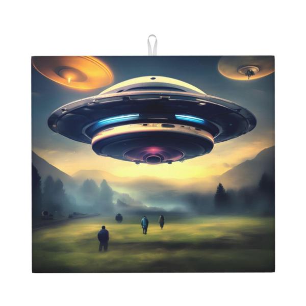 商品名:  Phayah Airship Landing Pattern Dish Drying Mat For Kitchen Counter Absorbent, Aesthetics Kitchen Decor 18"X16"ブランド...