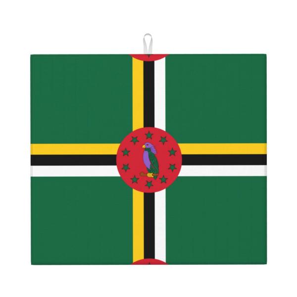 商品名:  Phayah Flag Of The Commonwealth Of Dominica Pattern Dish Drying Mat For Kitchen Counter Absorbent, Aesthetics Kitc...