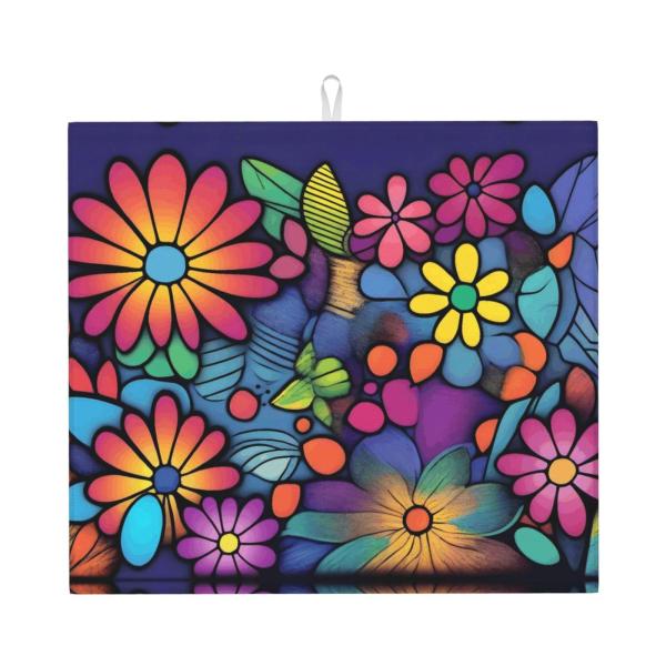 商品名:  Phayah Colourful Flowers Drying Mats For Kitchen Counter 16〓―18 In Microfiber Drying Mat Kitchen Accessories Dish ...
