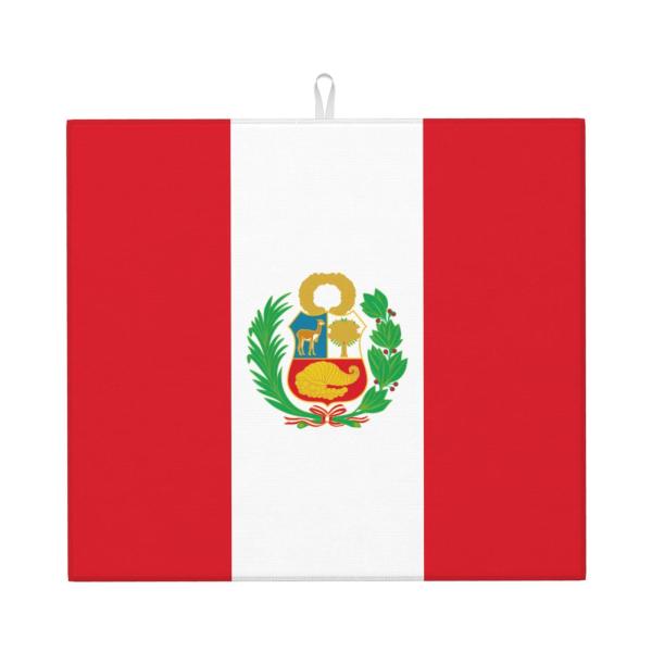 商品名:  Phayah Flag Of Peru Pattern Dish Drying Mat For Kitchen Counter Absorbent, Aesthetics Kitchen Decor 18"X16"ブランド: P...