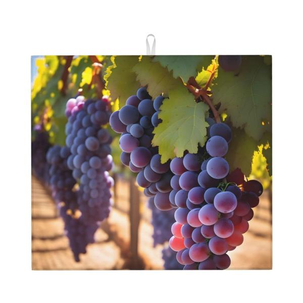 商品名:  Phayah Desert Grapes Pattern Dish Drying Mat For Kitchen Counter Absorbent, Aesthetics Kitchen Decor 18"X16"ブランド: ...