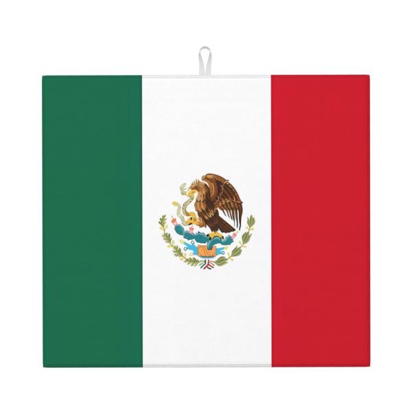 商品名:  Phayah Flag Of Mexico Pattern Dish Drying Mat For Kitchen Counter Absorbent, Aesthetics Kitchen Decor 18"X16"ブランド:...
