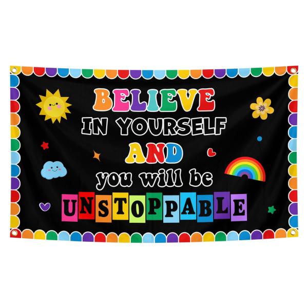 商品名:  Believe in Yourself Motivational Tapestry 3x5 Ft Decoration for Classroom School Bedroom Room Wall Aesthetic Decor...