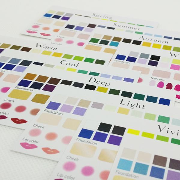 ◆同一タイプ50枚以上のご注文はご相談ください◆◆◇◆裏面にもカラーイラストあり！◆◇◆表には旧バージョンにはなかったネイルカラーを追加！さらに、リップカラーやアイカラーの色数もアップ！旧バージョンでは文字しかなかった裏面にもイラストを追加...