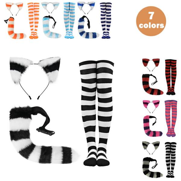 爆買内容 耳カチューシャ、尻尾、ニーハイソックスのセットのみ素材/材質 フェイクファーなど生産国：中国製サイズ/寸法 付け根から毛先：約5cmカチューシャ全体のサイズ：約21cm x 17cm尾の長さ：約50cmニーハイソックス全体のサイズ...