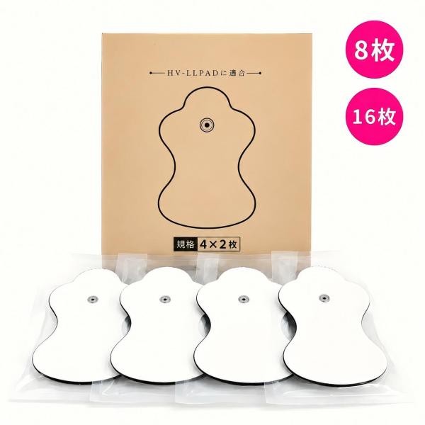 ■商品説明■※新品未使用※低周波器対応の交換用電極パッドです。LLPパッド互換品としてご使用いただけます。■8枚入り／4セット予備や交換用として便利で、お得なセット内容です。■サイズ99mm×64mm■対応機種HV-F013 / F013K...