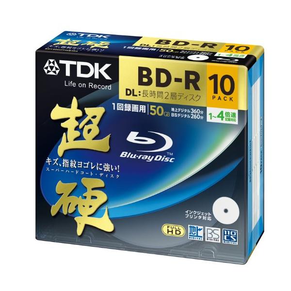 「商品情報」キズ・指紋ヨゴレに強いスーパーハードコートディスク、長時間録画用、一回録画用、インクジェットプリンタ対応、ホワイトワイドディスク、手描きも楽しめる。「主な仕様」規格:-R / 容量(GB):50種類:AV用 / 記録面:片面2層...
