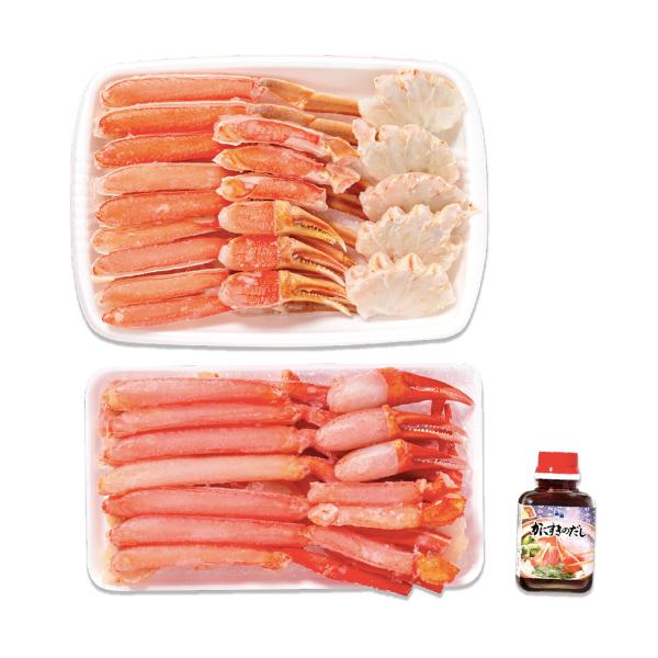 日本テレビ通販『ポシュレ』で放送!当店でお申し込み頂いた方は番組でご案内した時期よりお届けにお時間を頂きます。【商品詳細・内容量】生ずわいがに[半むき] 800g(3〜4肩)生紅ずわいがに[半むき] 700g(3〜4肩)かにすきのだし(15...