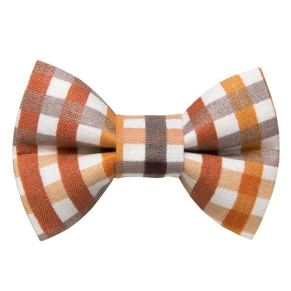 おしゃれな猫の蝶ネクタイ・ボウタイ！小型犬にもおすすめ。【スロー・ジャム】グレーとブラウン系プラッドチェックのおしゃれなデザイン。※柄の入り方や配置、仕上がりには個体差がございます。〓商品の特徴〓・首輪に簡単に着脱可能なリムーバブル仕様・首...