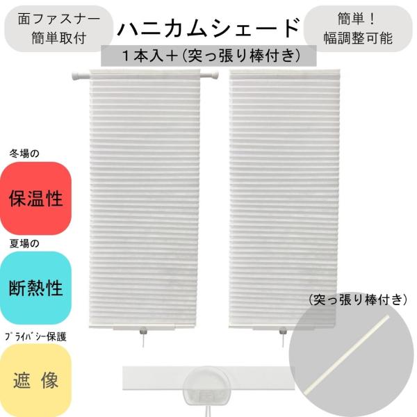 ハニカム シェード UVカット 省エネ 外から見えにくい小窓のプライバシー保護・省エネにピッタリ！　選べる幅４種類ｘ丈135ｃｍ（丈60〜135ｃｍに使用可能）室内を暗くしないで外からのプライバシーを保護UＶカット/断熱効果/保温効果■組成...