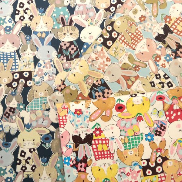 生地は50cm単位での販売になります。ゆうパケット便(メール便)での発送は2.5m(購入数５)まで。商品コード：012-36-kk1623Cute animal Powerful Animal／オックス生地生地幅110cm／綿100％オック...