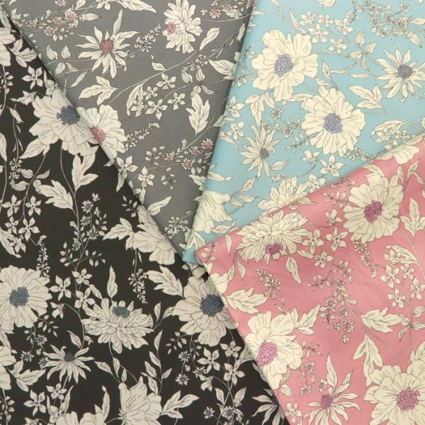 生地は50cm単位での販売になります。ゆうパケット便(メール便)での発送は2.5m(購入数５)まで。商品コード：055-17-cs1585Milly FlowerGarden／オックス生地生地幅110cm／綿100％オックス生地繊細な線で描...