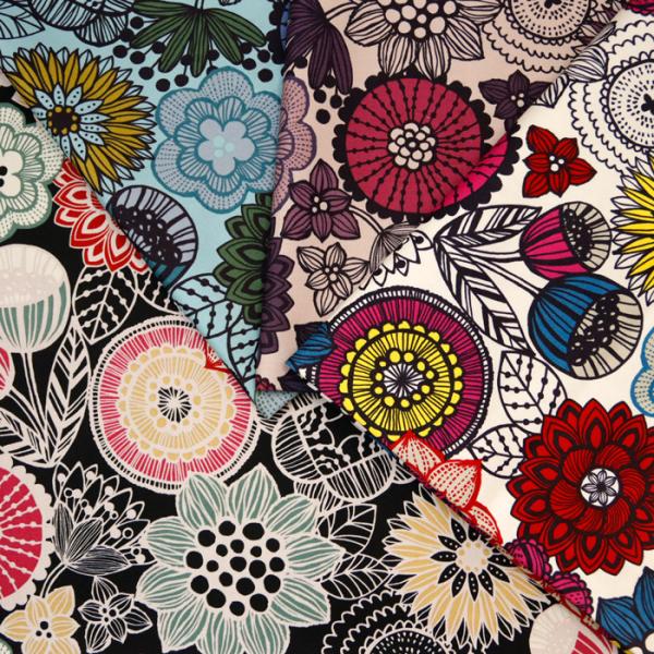 生地は50cm単位での販売になります。ゆうパケット便(メール便)での発送は2.5m(購入数５)まで。商品コード：055-17-cs1701エスニックflower／オックス生地生地幅110cm／綿100％オックス生地エスニックな雰囲気の花柄。...