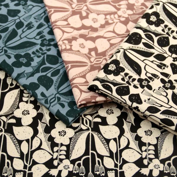 生地は50cm単位での販売になります。ゆうパケット便(メール便)での発送は2m(購入数４)まで。商品コード：055-36-kk1273Botanical Linnea／綿麻キャンバス生地生地幅110cm／リネン(麻)15％　綿85％綿麻キャ...