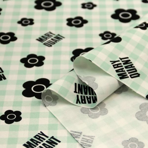生地は50cm単位での販売になります。ゆうパケット便(メール便)での発送は2.5m(購入数５)まで。商品コード：055-17-cs1309MARYQUANT チェック【商用利用不可】／オックス生地生地幅110cm／綿100％オックス生地人気...