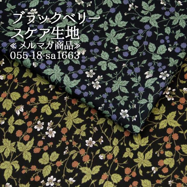 生地は50cm単位での販売になります。ゆうパケット便(メール便)での発送は4.5m(購入数9)まで。商品コード：055-18-sa1663ブラックベリー メルマガ商品／スケア生地生地幅108cm／綿100％スケア生地※メーカー協賛商品の為、...