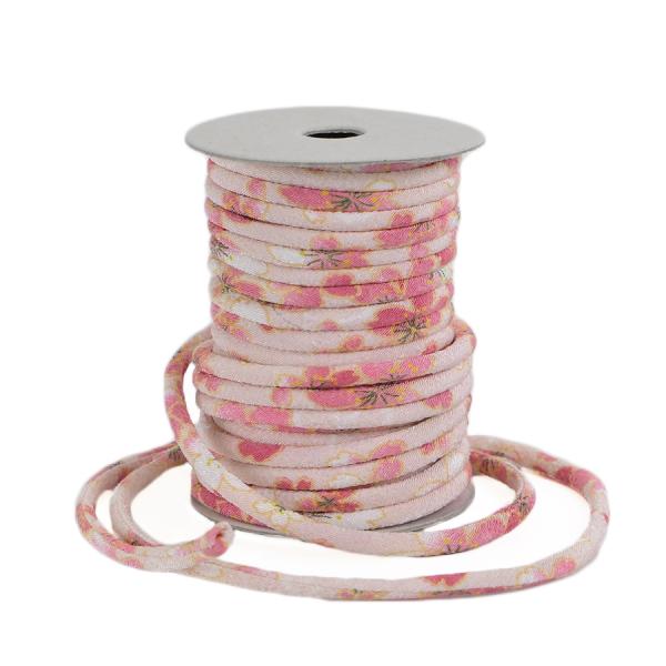 ■表地（ちりめん）：ポリエステル100%　中芯：アクリル100%※10cm単位で販売、価格は10cm分。数量は10cm単位で入力して下さい(例:1m購入なら数量10)。ほんのり淡い白っぽいピンク地にソフトなトーンの桃色の桜の柄。とてもやさし...