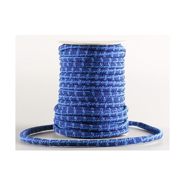 ■表地（ちりめん）：ポリエステル100%　中芯：アクリル100% ※10cm単位で販売、価格は10cm分です。数量は10cm単位で入力して下さい(例:1m購入なら数量10) ●はっきりした青色が印象的☆クールで都会的な柄のちりめんひも。花紺...