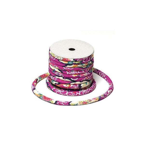 表地（ちりめん）：ポリエステル100%　中芯：アクリル100% ※10cm単位で販売、価格は10cm分です。数量は10cm単位で入力して下さい(例:1m購入なら数量10) ●古典的な印象の柄。赤みを帯びた紫色がきれいです。●一番太いサイズの...