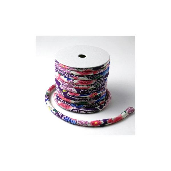 表地（ちりめん）：ポリエステル100%　中芯：アクリル100% ※10cm単位で販売、価格は10cm分です。数量は10cm単位で入力して下さい(例:1m購入なら数量10) ●雅びな和の印象がいいですね。紫色もきれいです。●一番太いサイズのひ...