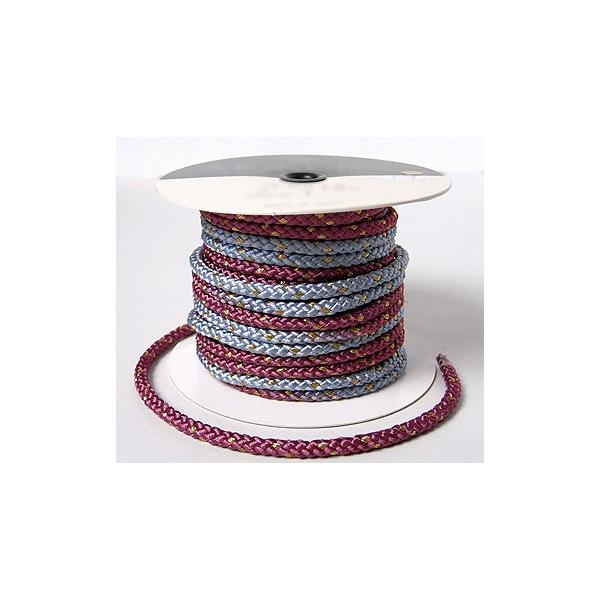 レーヨン90% ポリエステル10%　直径約4mm※10cm単位で販売、価格は10cm分です。数量は10cm単位で入力して下さい(例:1m購入なら数量10) ●上品さとゴージャスさのバランスが絶妙な、美しいひもです！しっかりした組みひもタイプ...