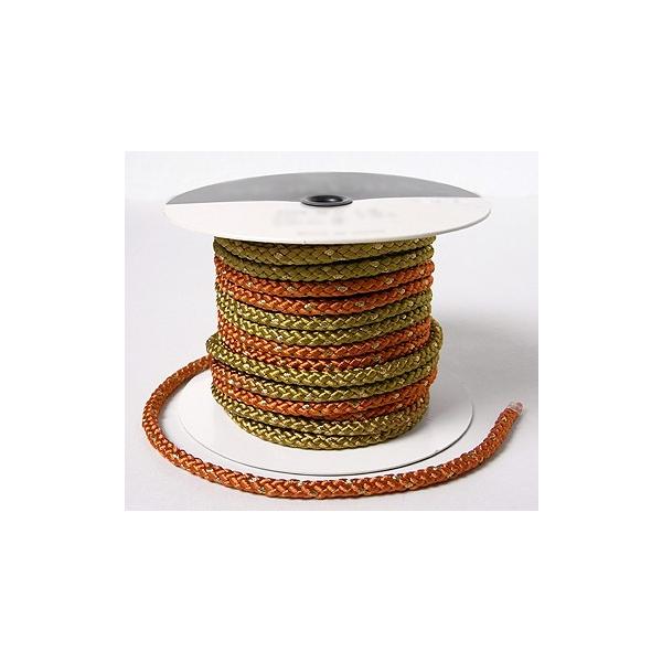 レーヨン90% ポリエステル10%　直径約4mm※10cm単位で販売、価格は10cm分です。数量は10cm単位で入力して下さい(例:1m購入なら数量10) ●上品さとゴージャスさのバランスが絶妙な、美しいひもです！しっかりした組みひもタイプ...