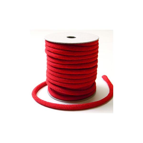 ■表地（ちりめん）：ポリエステル100%　■中芯：アクリル100% ※10cm単位で販売、価格は10cm分です。数量は10cm単位で入力して下さい(例:1m購入なら数量10) ●和風には欠かせない「赤」のちりめん丸ひもです。●中のひもは直径...