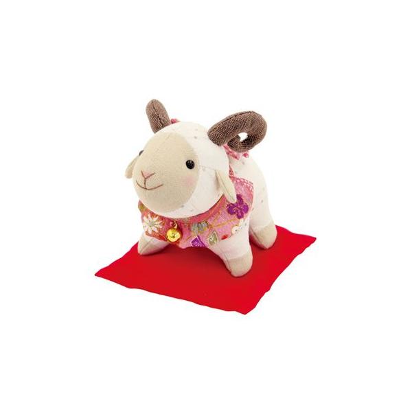 ■約 高さ11.5cm（本体）●干支の「未」を手作り！愛らしいひつじさんを飾りましょう^^福村弘美さんデザインの毎年人気のシリーズ。かわいいちりめんを首に巻いてよりキュートに●出来上がりサイズ：約高さ11.5cm（本体）●初〜中級者向◆ネコ...