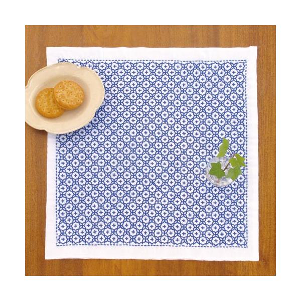 ■出荷目安：2〜7日後●一目刺し技法で簡単にできる刺し子キットです。図面にそって縦・横・斜めに縫うだけで伝統柄の花ふきんの出来上がり(^^) 図案プリント済みです。●「一目刺し」とは刺し子の技法のひとつで、一定の針目で縦、横、斜めと同じ方向...