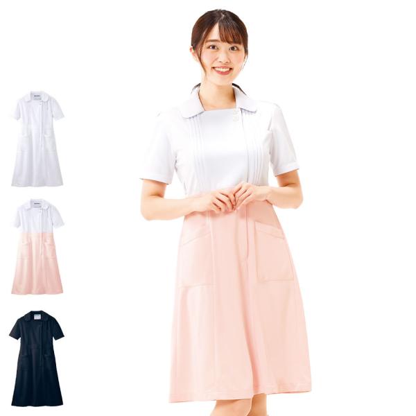 控えめな甘さストレッチ素材の上品ワンピースフェミニンな配色がアクセント。ナースリーオリジナルの人気素材「アクティブストレッチ」のワンピースです。・シンプルな配色デザイン・ストレッチ性のあるジャージー素材・右腰にループ付●素材/アクティブスト...