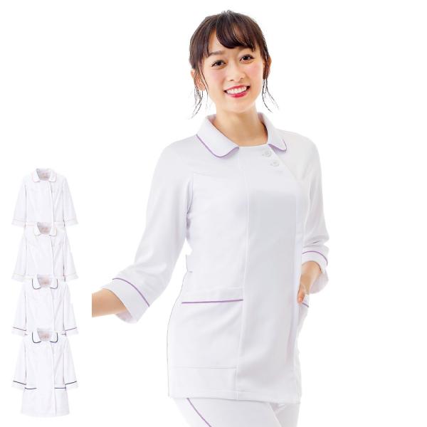 大人気パイピングジャケットを7分袖で!丸衿と袖口のスリットが上品な印象を与えるデザイン柔らかなニット地なので、7分袖でも肘の曲げ伸ばし楽々。さりげない配色カラーがお洒落なデザインのジャケットです。・スポーツウェアみたいなジャージ系のストレッ...