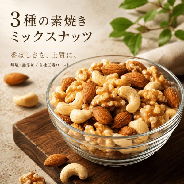 素焼きミックスナッツ 3種ミックスナッツ 3種 3種類 ミックスナッツ 定番ミックスナッツ ナッツアソート カシューナッツ アーモンド くるみ クルミ 素焼きカシューナッツ 素焼きアーモンド 生くるみ 素焼き ロースト 無塩 無添加 植物油...