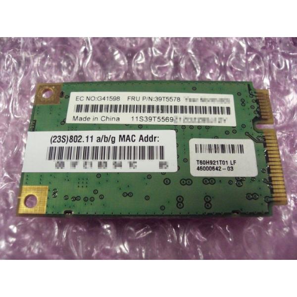 クリックポストにてお送りいたします。代引き発送は出来ません。配達日および配達時間の指定は出来ません。＜商品＞lenovo(IBM)専用になります。FRU：39T5578Atheros AR5BXB6802.11a/b/g対応Mini PCI...