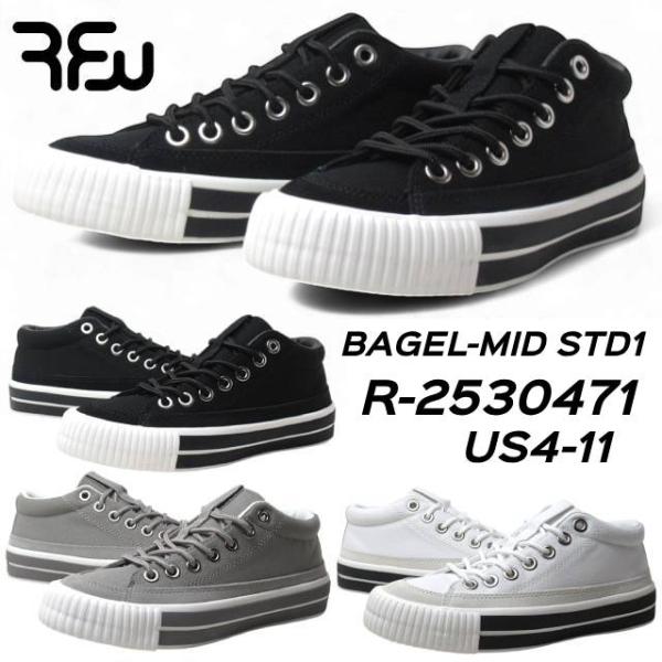 RFWを代表するモデルの一つBAGEL-MIDから初期に製作したキャンバス&amp;スエードのモデル「STD」をアップデートさせました。BAGELの特徴であるミッドカットスニーカーはくるぶし丈で履き口がすっきりと作られており、シューレースを...