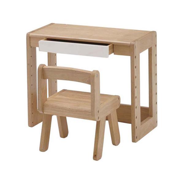 送料込み（※北海道・沖縄は別途追加送料がかかります）子ども用の机と椅子がセットになったキッズスタディーセット。お子様の成長に合わせて、デスク天板は高さ調節可能です。商品サイズ：（デスク）W600 D300 H500 (mm)        ...