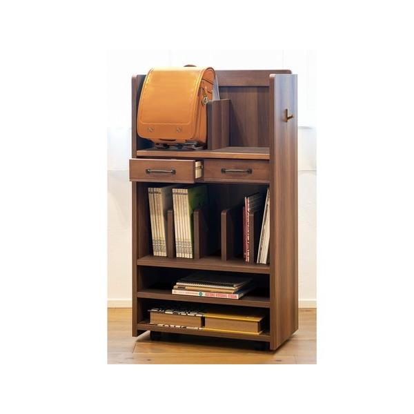 送料込み（※北海道・沖縄は別途追加送料がかかります）ランドセルと学校教材をまとめて収納できるランドセルラックです。お子様のはじめての片付け習慣に。２杯の引出付でハンカチ・文房具など小物収納にも便利。キャスター付だから移動も楽々！【商品サイズ...