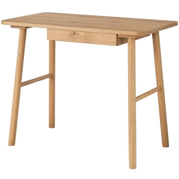 送料込み（対象外地域：北海道・沖縄・離島：別途お見積りさせて頂きますので事前にご連絡ください）木目の美しい天然木オーク無垢材のデスク。学習デスク、パソコンデスク、ワークデスクとして、マルチに使えるシンプルナチュラルなデザインです。デスクは巾...