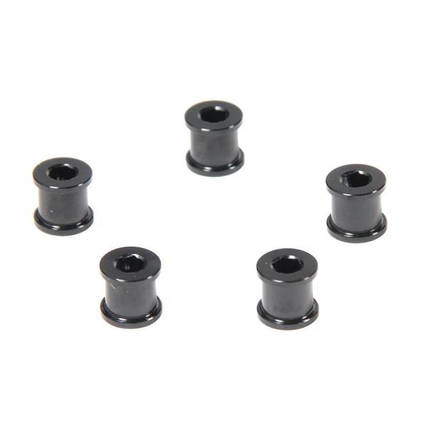 ダブルチェーンリング/クランクに適合するアルミ製チェーンリングボルトになります。5アームタイプのクランクにも適合する5個セットです。取り付けには5ｍｍと6ｍｍの六角レンチを使用します。