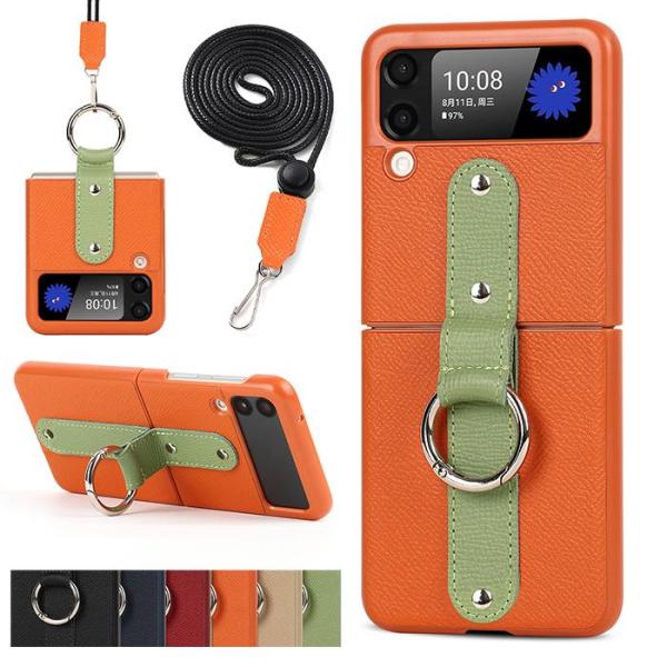 ※ネコポス便のみ送料無料となります。1）特徴　スタンドとしても使える機能性，動画の視聴もラクラク　丁寧な手仕事で細部までこだわる2）素材　表地 : 本革　装着部ケース : ハードシェルケース3）対応機種　Galaxy Z Flip3 5G ...