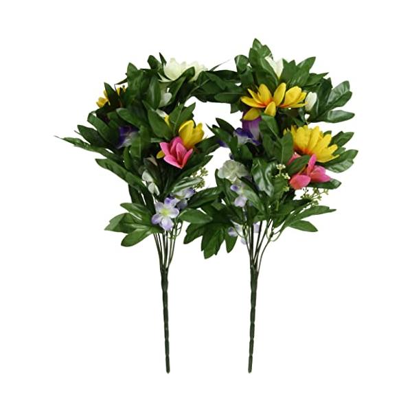 お墓・仏壇用 お供え花 Aグリーン/2束入/1007893・Style:お墓・仏壇用 お供え花 A・パッケージ個数:1・【商品仕様】サイズ/(約)45×(約)22cm/1束あたり、内容/2束入り、材質/茎：ポリエチレン、葉：ポリエチレンテレ...
