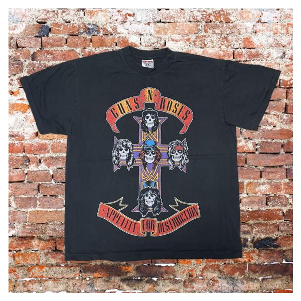 GUNS N' ROSES / ガンズアンドローゼズ   Appetite For Destruction Tシャツネコポス便配送】※【日付時間指定・代金引換】でのお取引はできません。●素材：コットン100%●カラー：・black【ブラック...