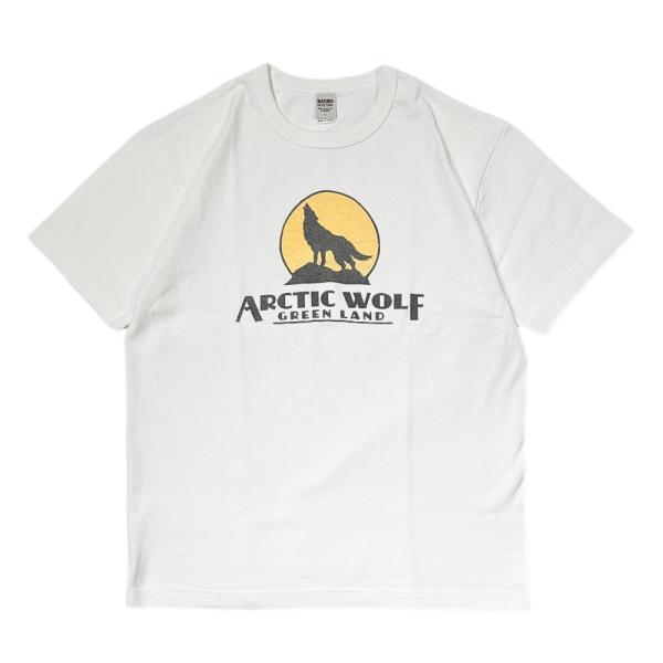 《BARNS OUTFITTERS/バーンズアウトフィッターズ》[品番]BR-24005BARNS OUTFITTERSの定番である吊り編みTシャツに味のある北極北米のオオカミをイメージしたARCTIC WOLFモチーフのプリント。プリント...