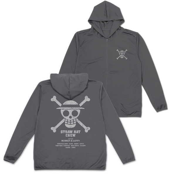 【発売日：2026年05月31日】宅配便配送商品 「ONE PIECE」より、薄手ドライパーカーが登場！薄く軽いので、気軽に羽織れる。吸水速乾＆紫外線防止効果も！・デザインにかすれ処理を施しています。プリントの欠けではございませんのであらか...