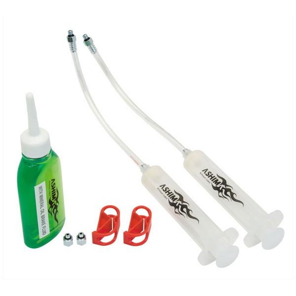 “パワーケーブル デュアルキャリパー”(BRC00100) 用ブリーディング キット。■ 60mlミネラルオイル ブレーキフルード1個■ M5コネクター 2 個■ ホースロック 2 個■ 20ml注射器 2 個